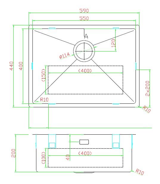 Pure.Sink Luxion Pia dourada 55x40 cm para encastrar, embutir ou montar em bancada PLX5540-60